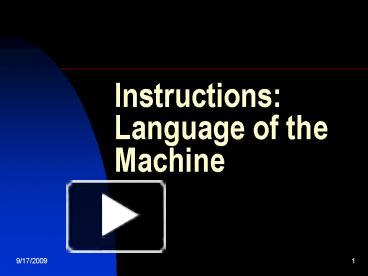 PPT – Instructions: Language of the Machine PowerPoint presentation ...