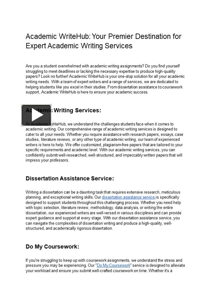 Academic WriteHub: Your Premier Destination for Expert Academic Writing ...
