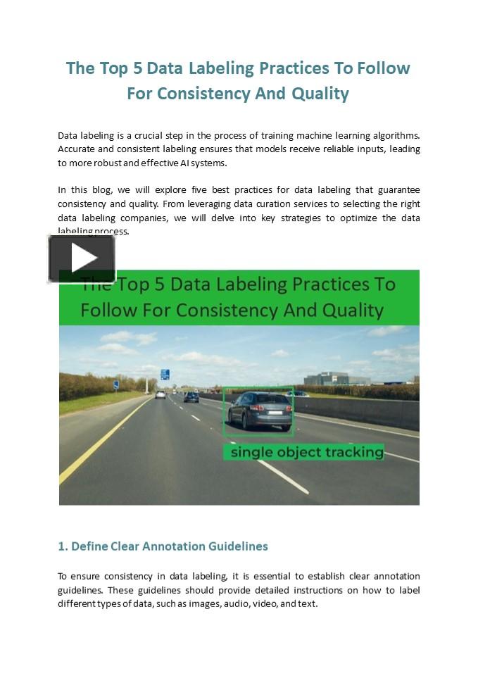 The Top 5 Data Labeling Practices To Follow For Consistency And Quality ...