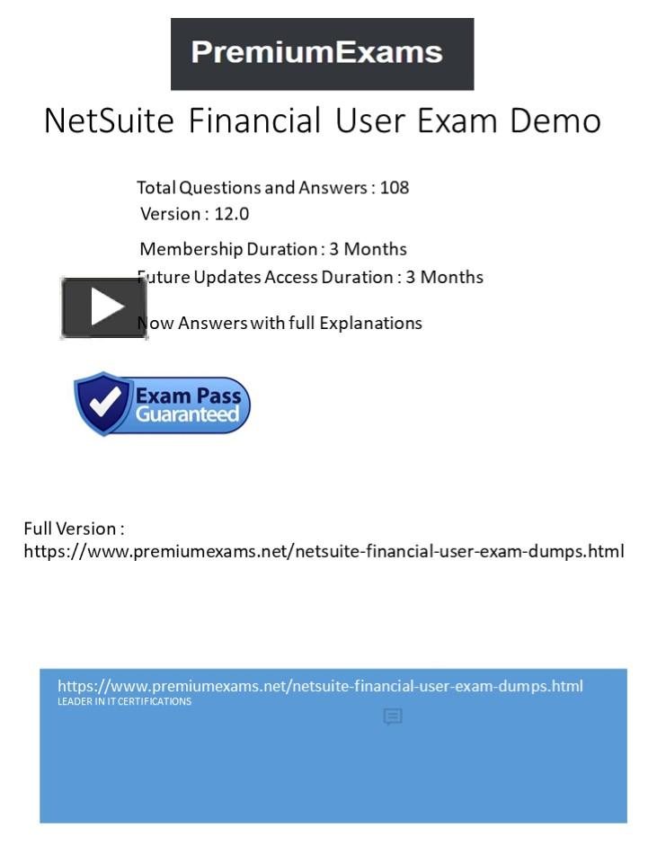 PPT – NetSuite Financial-User Exam Dumps and Practice Tests PowerPoint ...