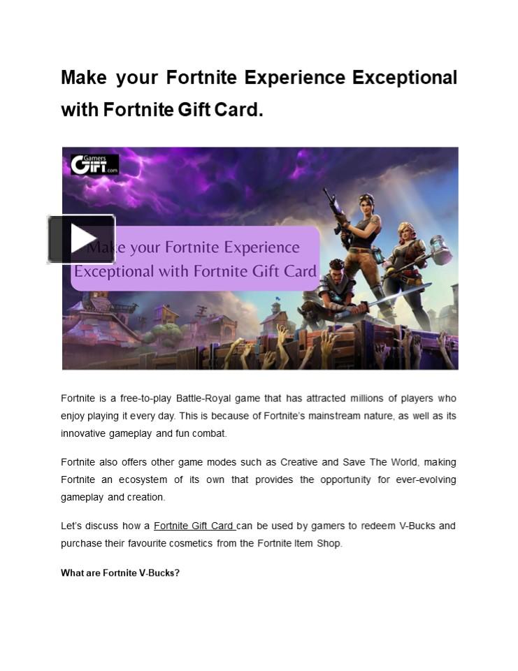 PPT – Make your Fortnite Experience Exceptional with Fortnite Gift Card ...