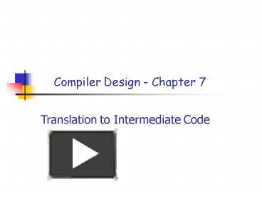 Compiler Design Chapter 7 presentation | free to view