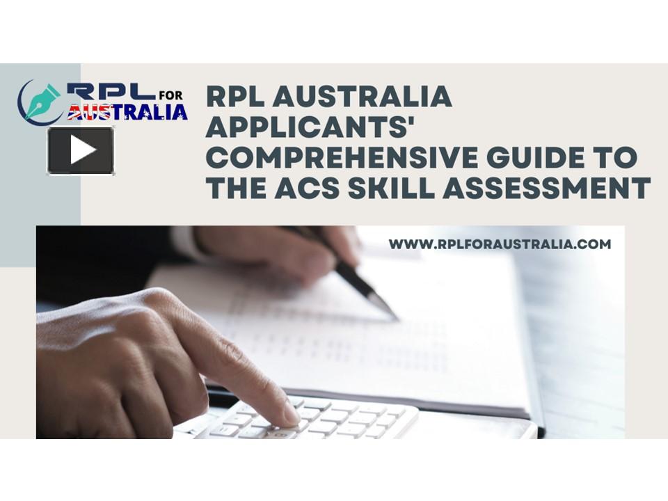 PPT – RPL Australia Applicants' Comprehensive Guide to the ACS Skill ...