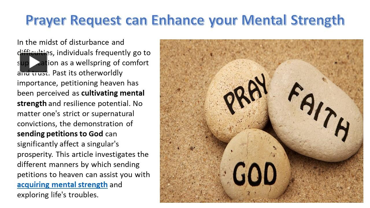 Prayer Request can Enhance your Mental Strength presentation | free to ...