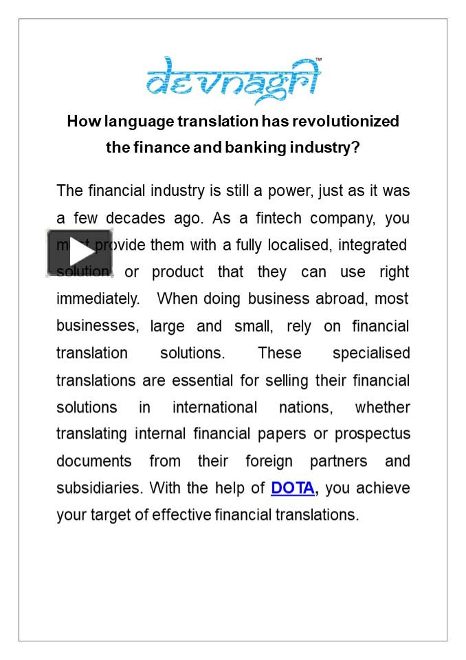 PPT – How language translation has revolutionized the finance and ...