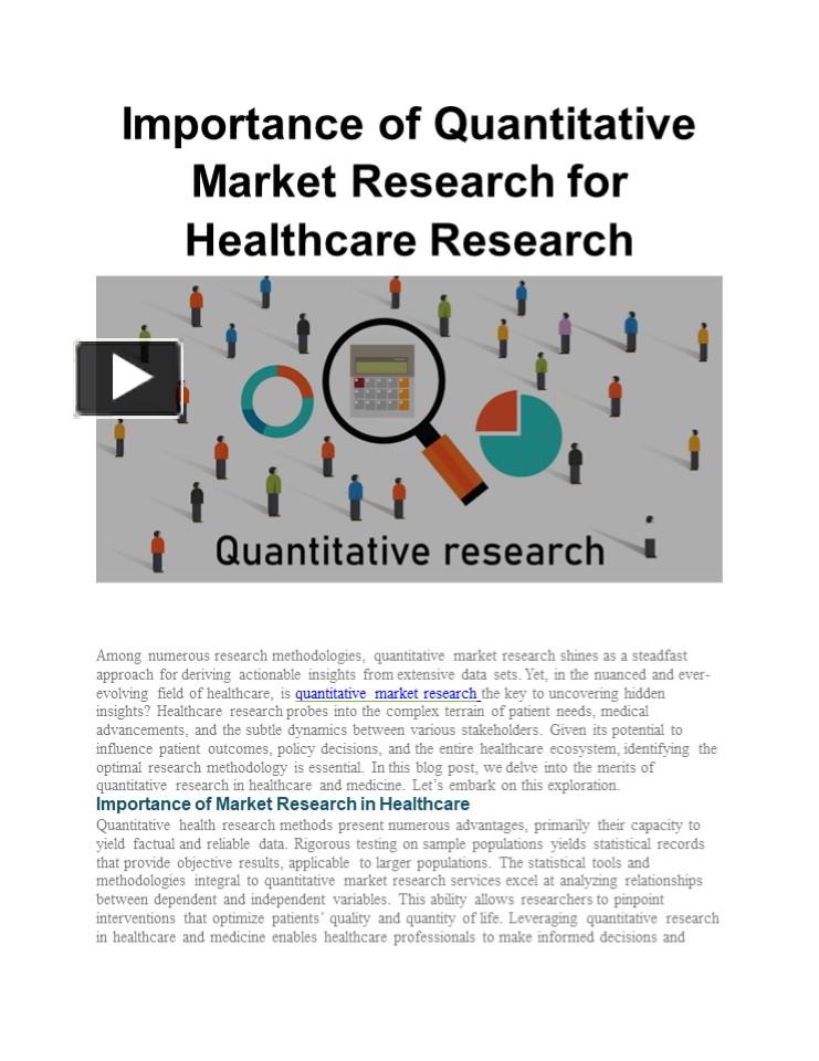 PPT – Importance of Quantitative Market Research for Healthcare ...