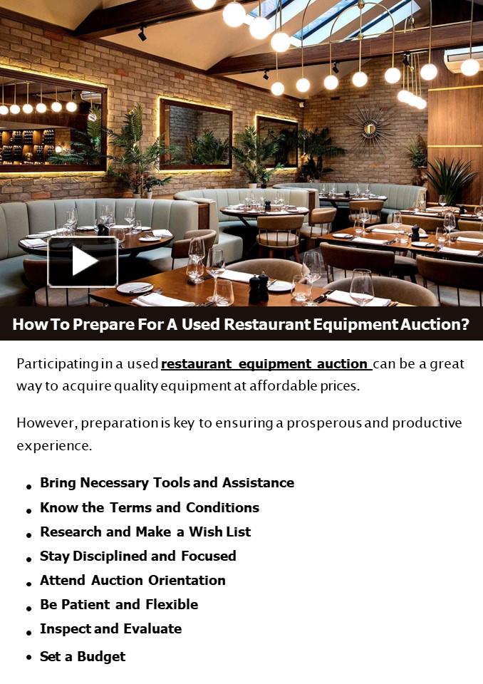 PPT – How To Prepare For A Used Restaurant Equipment Auction ...