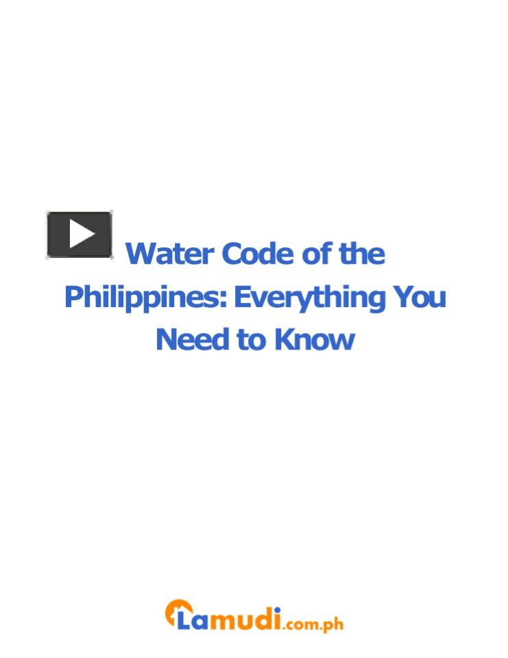 PH Water Code | Lamudi presentation | free to download