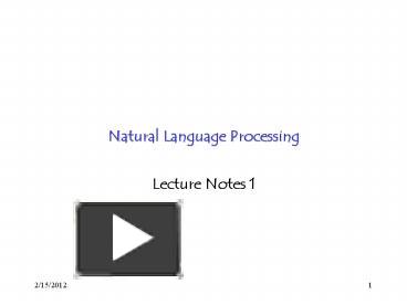 PPT – Natural Language Processing PowerPoint presentation | free to ...
