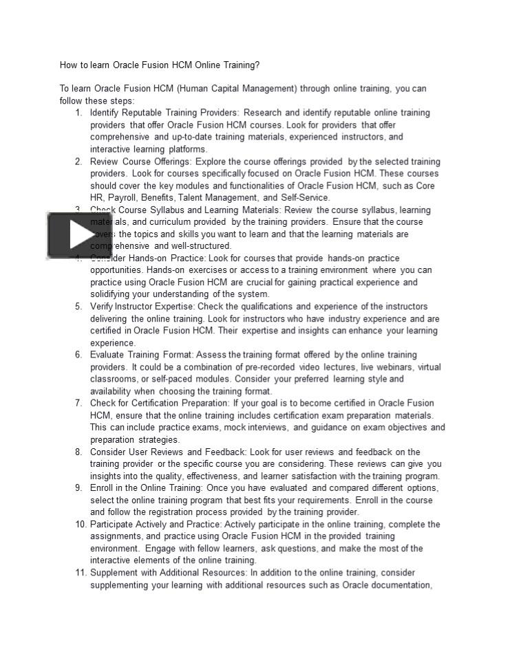 PPT – How to learn Oracle Fusion HCM Online Training? PowerPoint ...