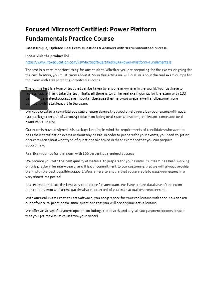PPT – Focused Microsoft Certified: Power Platform Fundamentals Practice ...