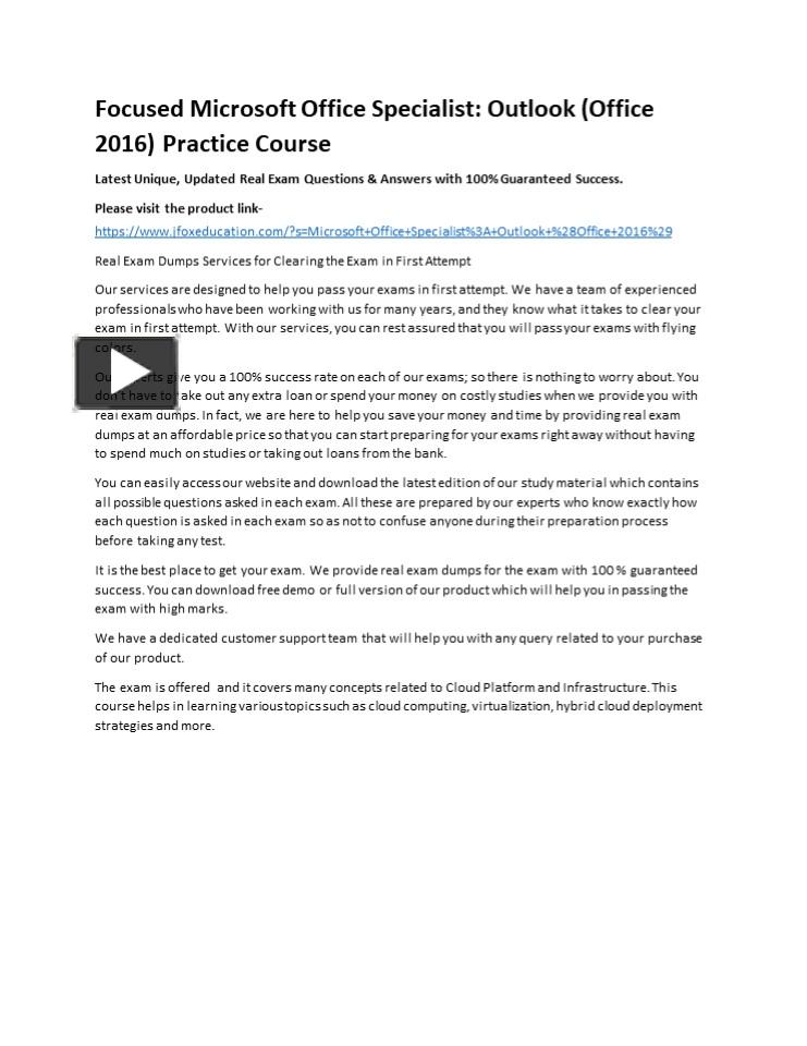 PPT – Focused Microsoft Office Specialist: Outlook (Office 2016 ...