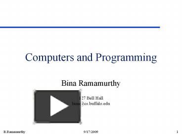 PPT – Computers and Programming PowerPoint presentation | free to ...