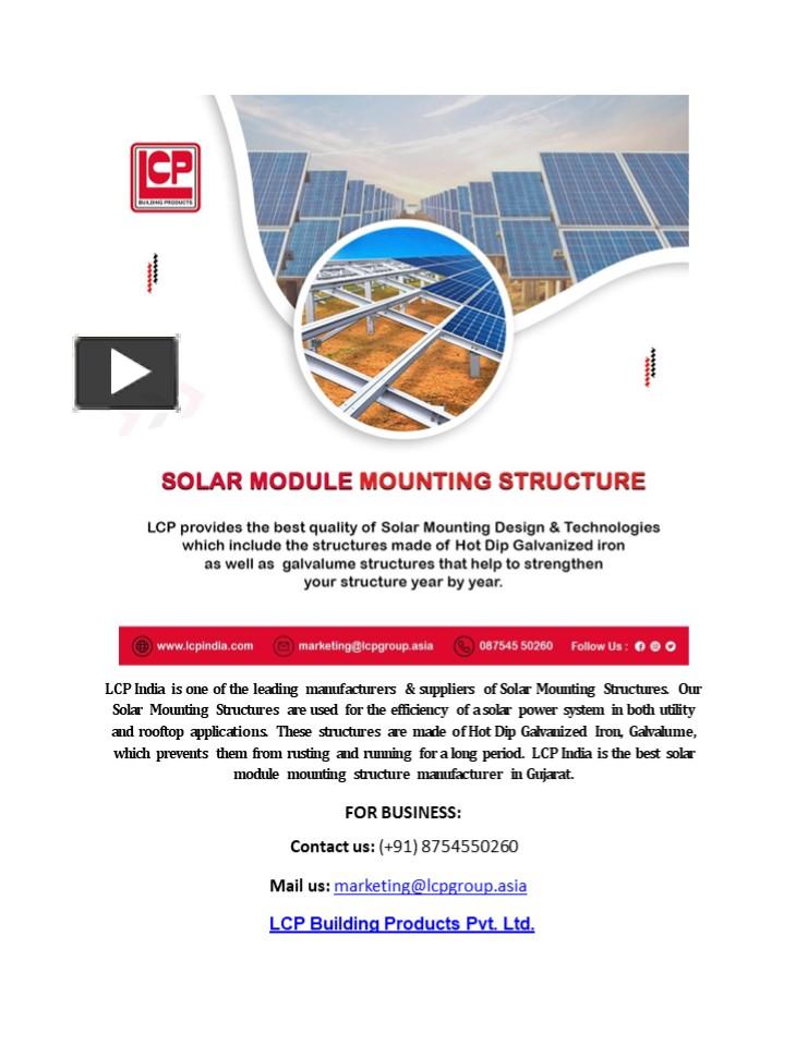 PPT – Solar Module Mounting Structure Exporters in Gujarat PowerPoint ...