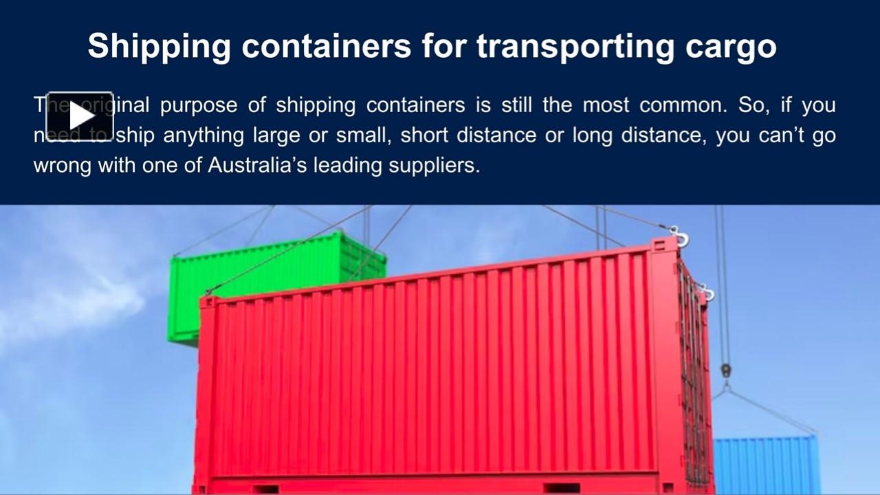 PPT – Shipping containers for transporting cargo PowerPoint ...