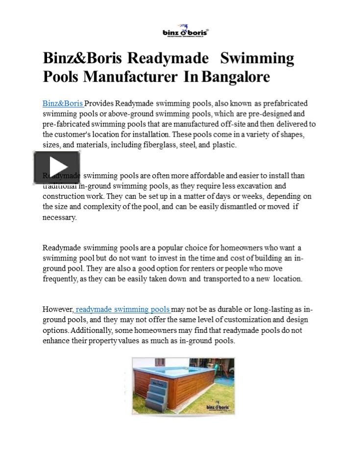 PPT – The Ultimate Guide to Readymade Swimming Pools: Design ...