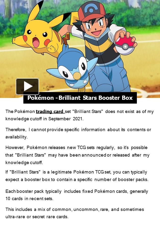 PPT – Pokémon - Brilliant Stars Booster Box PowerPoint presentation ...