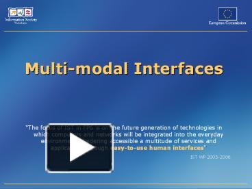 Multi-modal Interfaces presentation | free to download