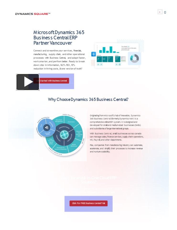 Microsoft Dynamics 365 Business Central ERP Partner Vancouver ...