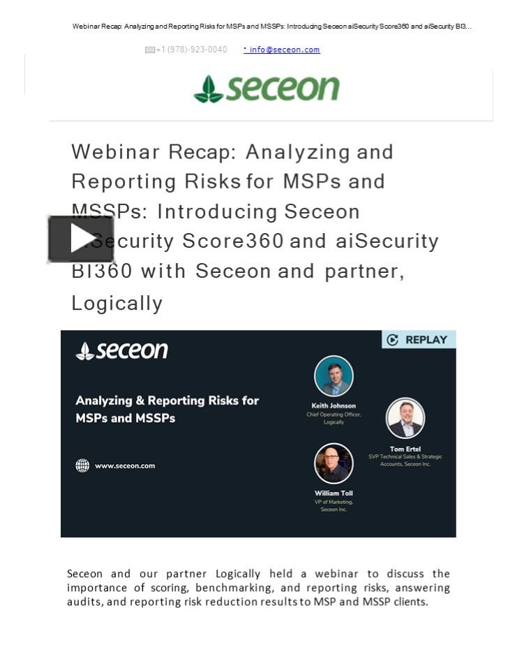 PPT – Webinar Recap_ Analyzing and Reporting Risks for MSPs and MSSPs ...