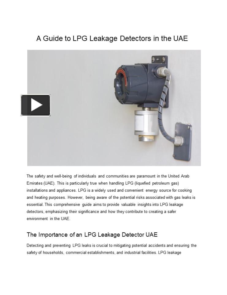 A Guide to LPG Leakage Detectors in the UAE presentation | free to download