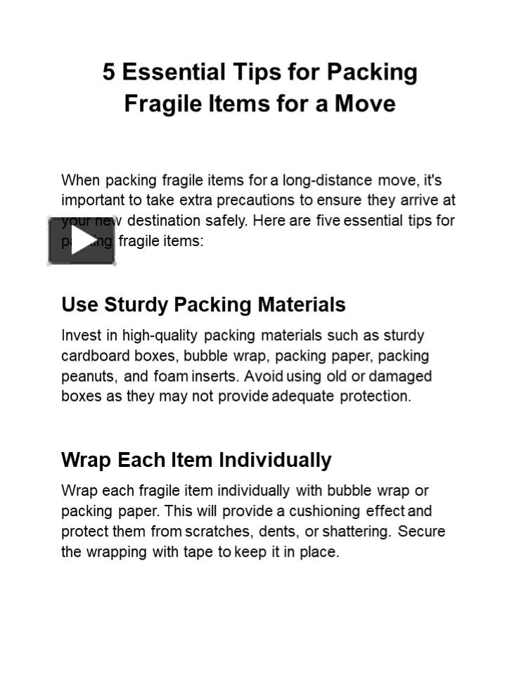 PPT – 5 Essential Tips for Packing Fragile Items for a Move PowerPoint ...