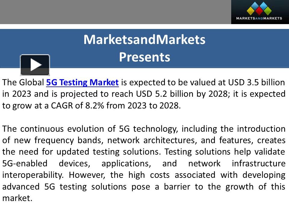 Ensuring Seamless 5G Performance: Driving the $5.2 Billion 5G Testing ...
