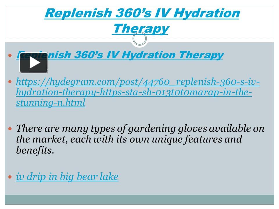 PPT – Replenish 360’s IV Hydration Therapy PowerPoint presentation ...