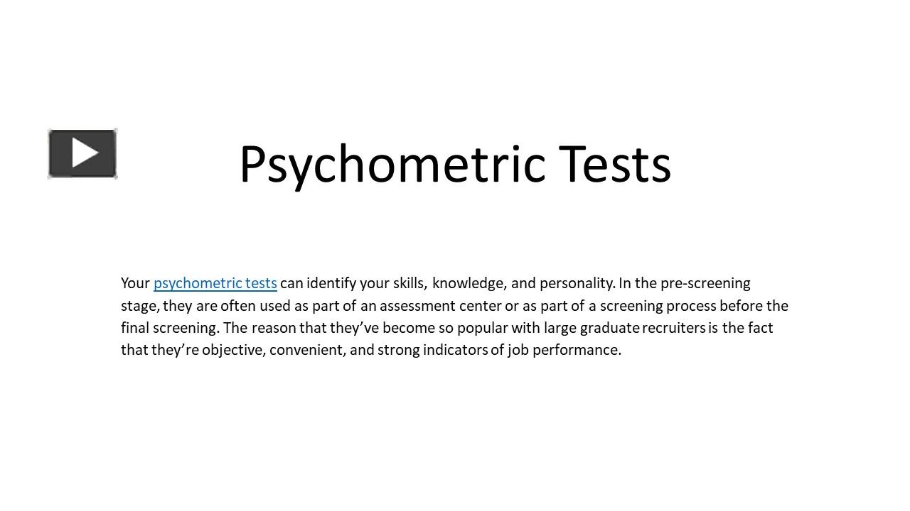 PPT – Psychometric Tests PowerPoint presentation | free to download ...