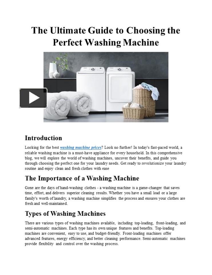 PPT – The Ultimate Guide to Choosing the Perfect Washing Machine ...