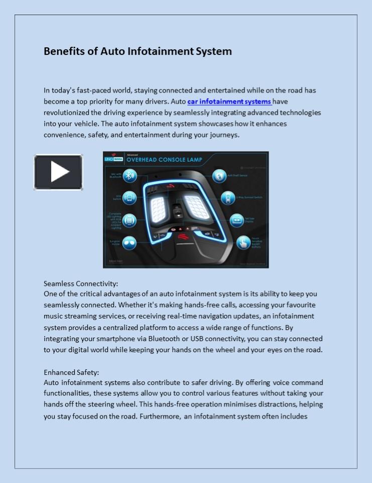 PPT – Benefits of Auto Infotainment System PowerPoint presentation ...