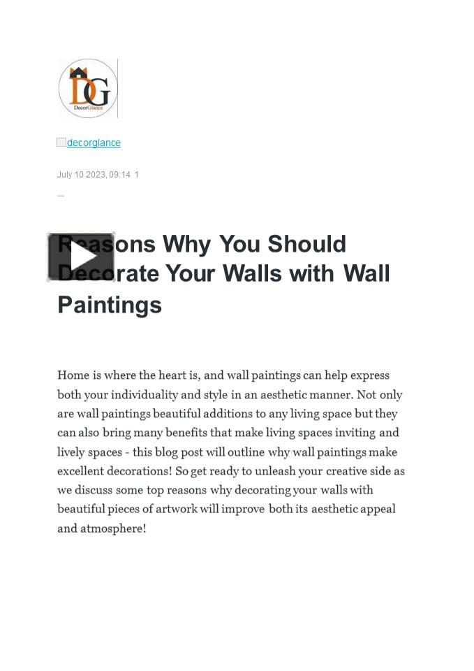 PPT – Reasons Why You Should Decorate Your Walls with Wall Paintings ...