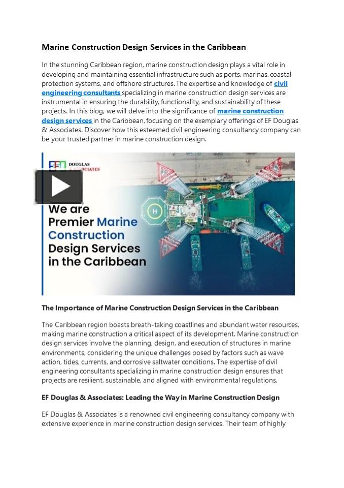 Marine Construction Design Services in the Caribbean presentation ...