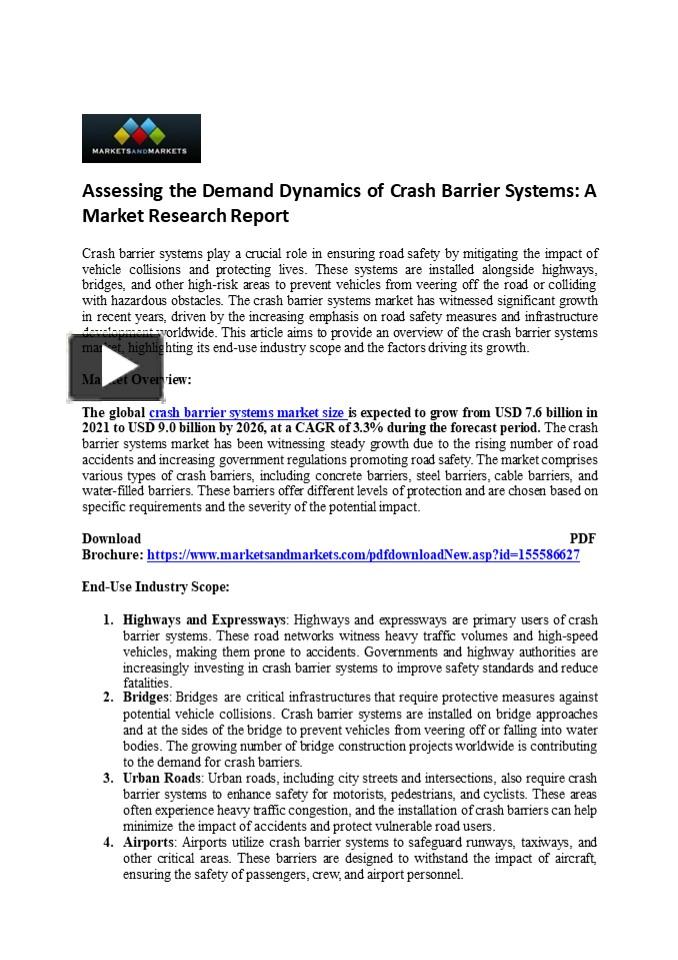 PPT – Insights into Crash Barrier Systems Market Demand PowerPoint ...