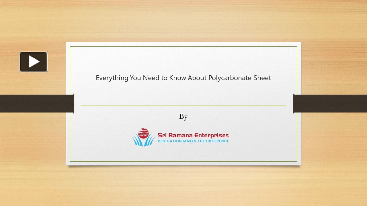 PPT – Everything You Need to Know About Polycarbonate Sheet PowerPoint ...