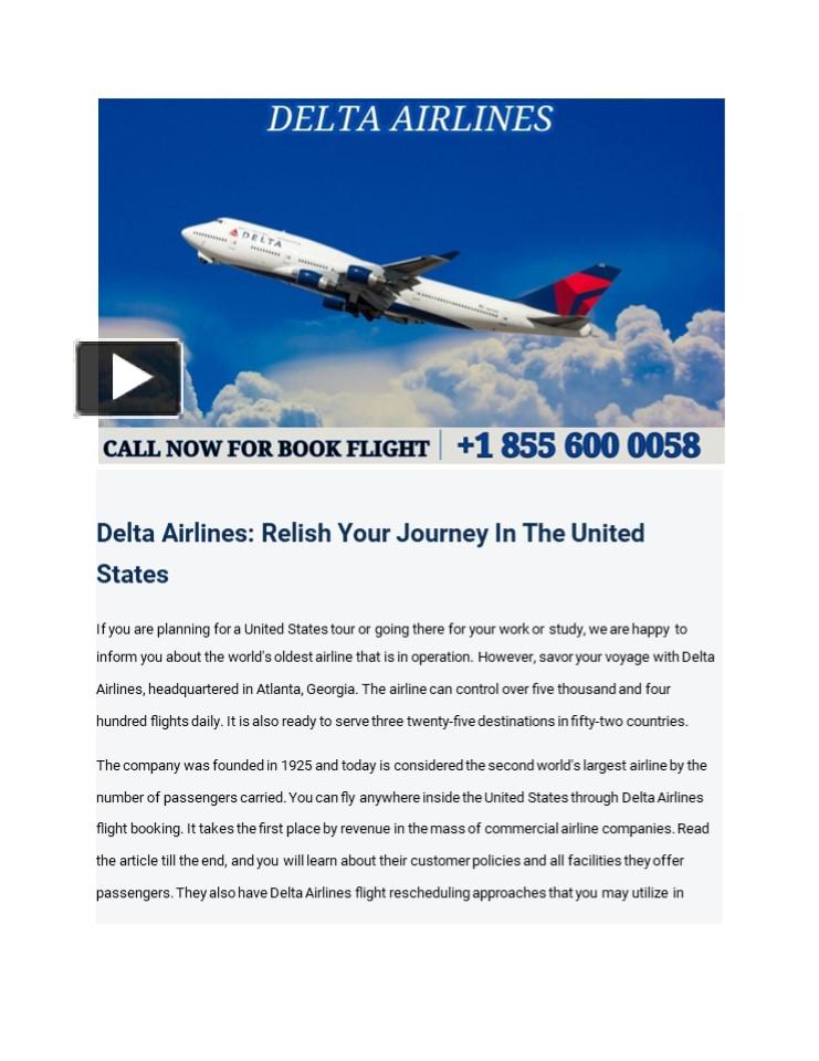 PPT – Delta Airlines: Relish Your Journey In The United States ...