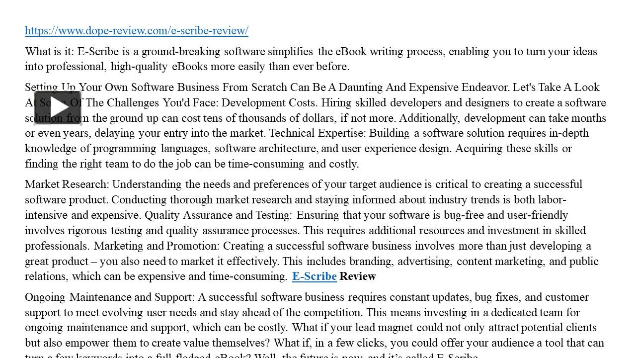 E-Scribe Review presentation | free to download