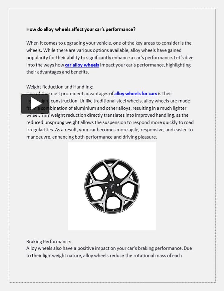 PPT – How do alloy wheels affect your car’s performance? PowerPoint ...