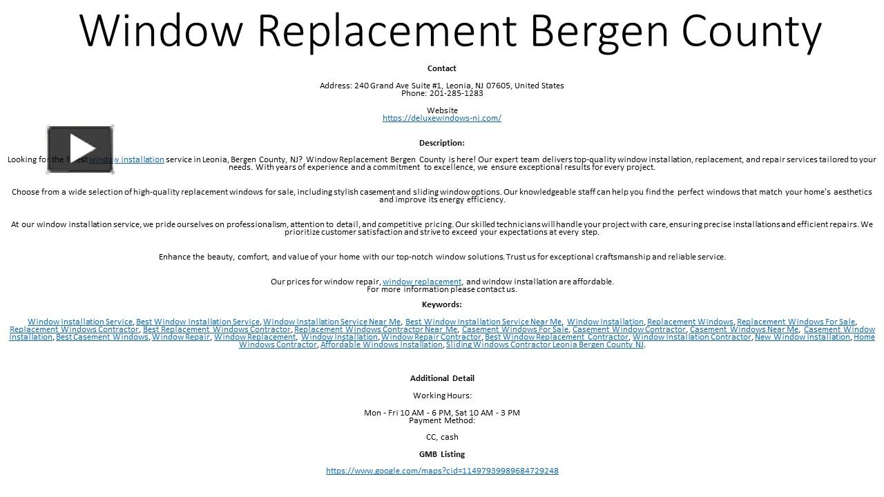 PPT – Window Replacement Bergen County PowerPoint presentation | free ...