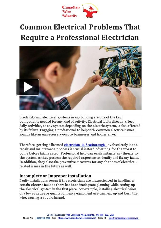 PPT – Common Electrical Problems That Require a Professional ...