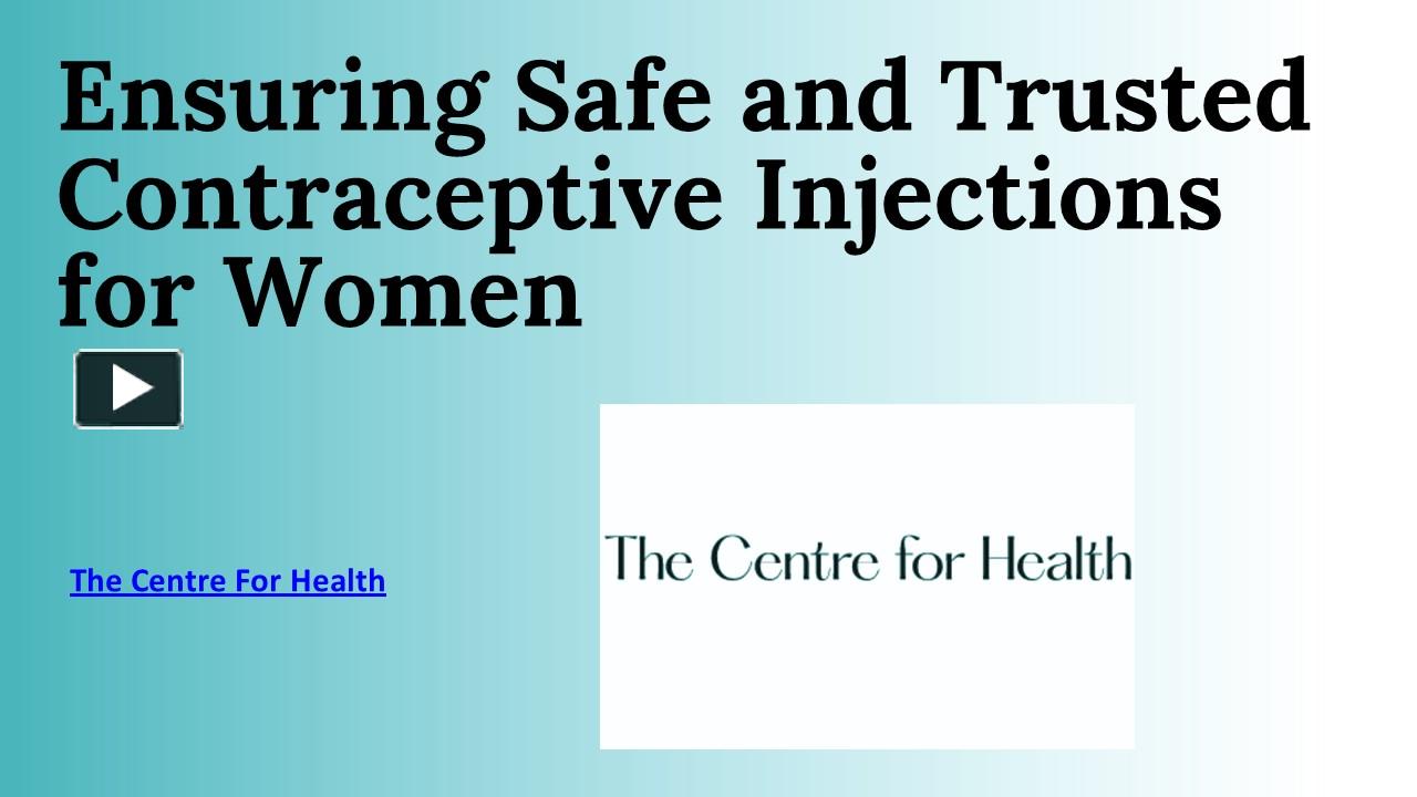 PPT – Ensuring Safe and Trusted Contraceptive Injections for Women ...