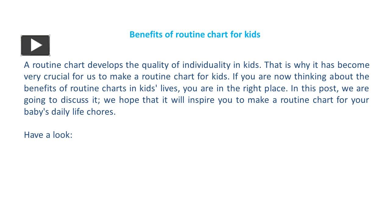 PPT – Benefits of routine chart for kids PowerPoint presentation | free ...