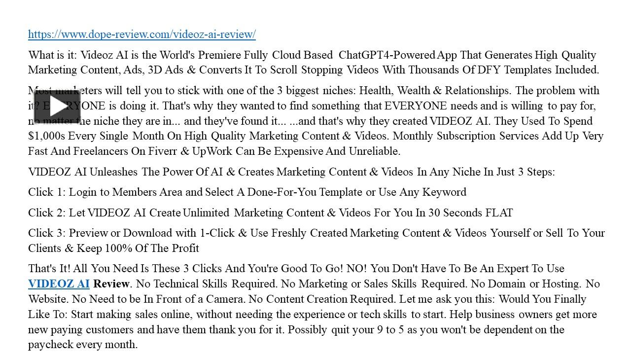 PPT – Videoz AI Review (1) PowerPoint presentation | free to download ...