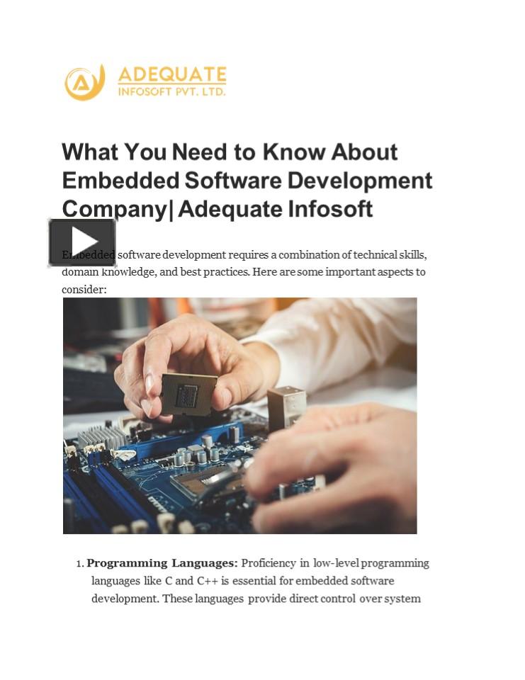 PPT – What You Need to Know About Embedded Software Development Company ...