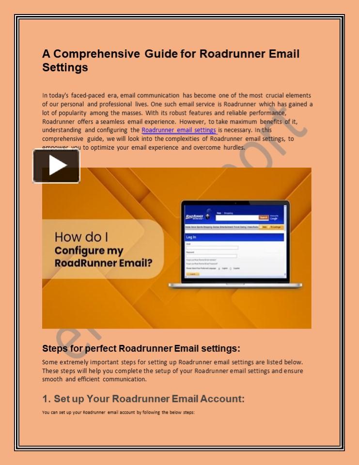 How to fix roadrunner email settings? presentation | free to download