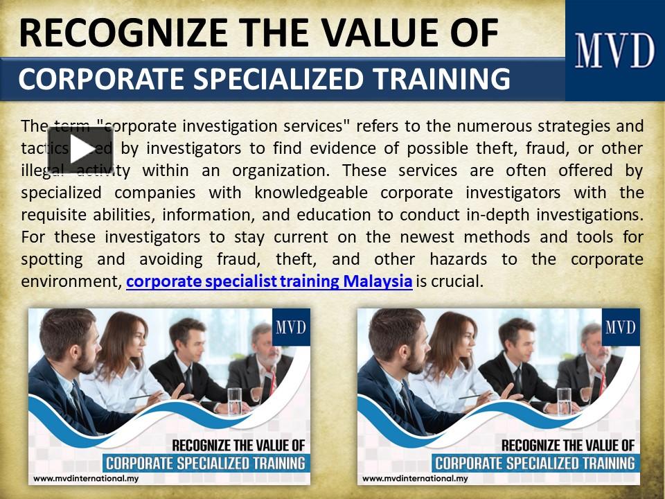 PPT – RECOGNIZE THE VALUE OF CORPORATE SPECIALIZED TRAINING PowerPoint ...