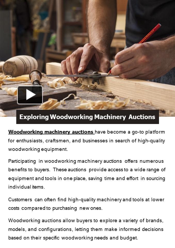 PPT – Exploring Woodworking Machinery Auctions PowerPoint presentation ...