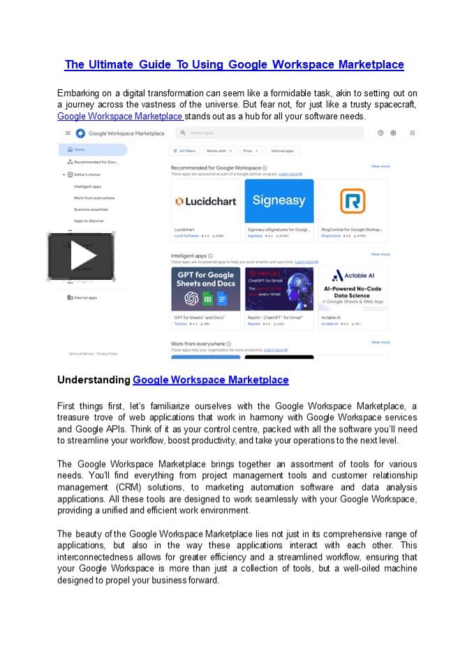 PPT – Google Workspace Marketplace PowerPoint presentation | free to ...