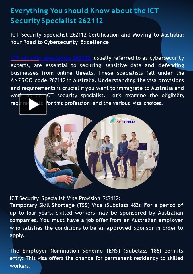 Everything You should Know about the ICT Security Specialist 262112 ...