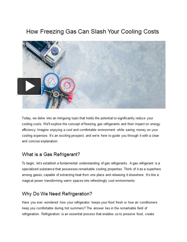 PPT – How Freezing Gas Can Slash Your Cooling Costs PowerPoint ...